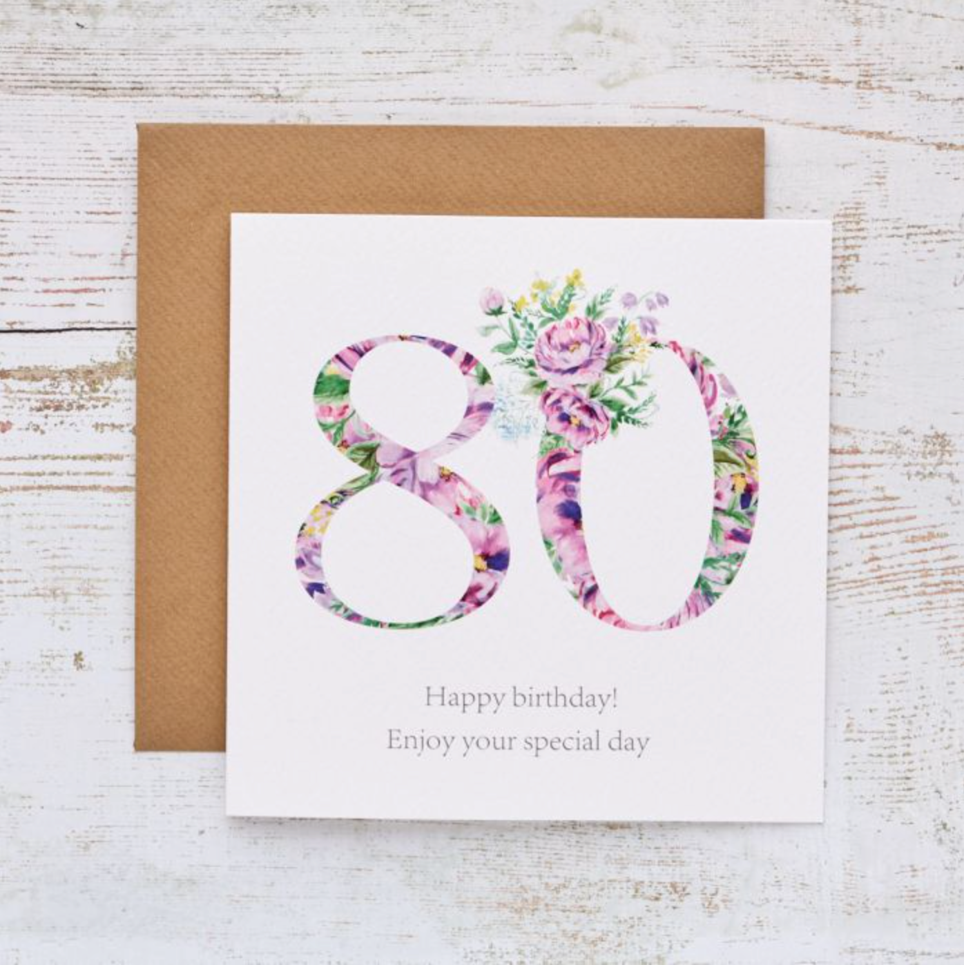 80 Floral Birthday Card – Home of Hopcroft